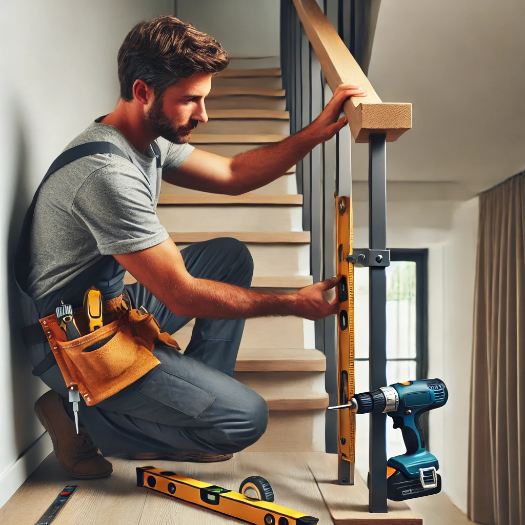 Want to install stair railings? Book a handyman via Zoofy